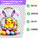 Digital Cute Pikachu Easter Bunny PNG Design Clipart -commercial Use ...