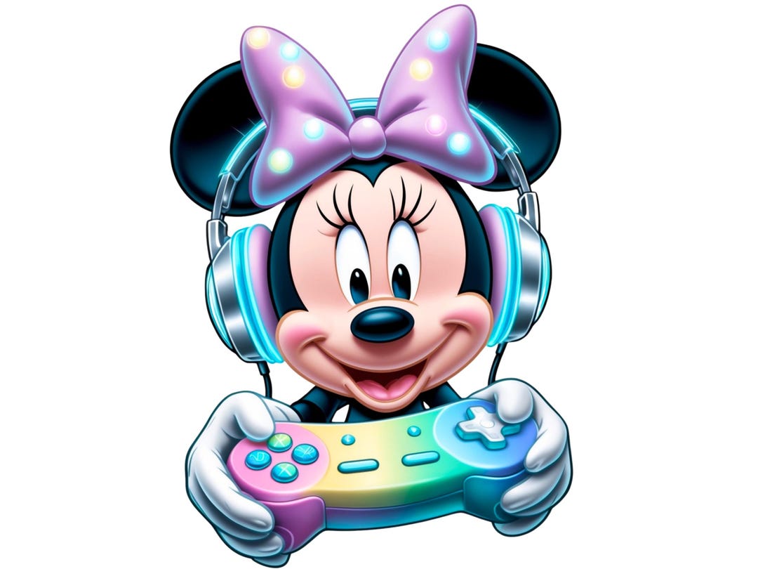 Minnie Gamer Girl PNG Clipart: Commercial Use, Sublimation (digital ...