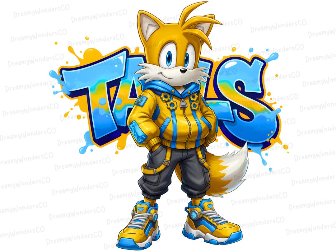 Tails Graffiti Street Style PNG – Urban Streetwear Graffiti Gaming ...