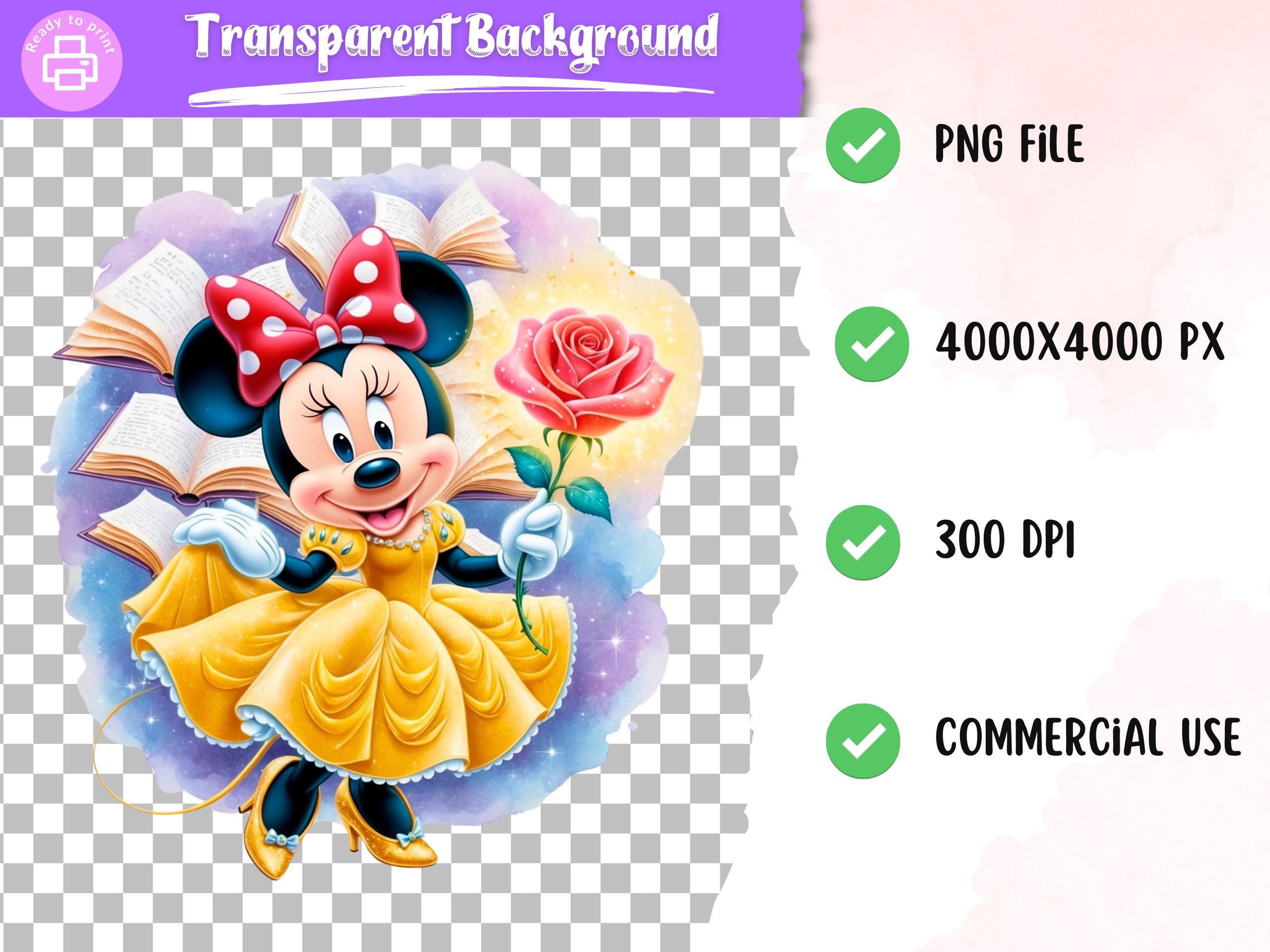 Minnie Mouse Beauty Princess PNG Clipart: Watercolor Design (commercial ...