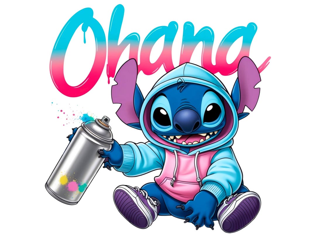 Stitch Graffiti Ohana PNG Clipart: Commercial Use (digital Download ...