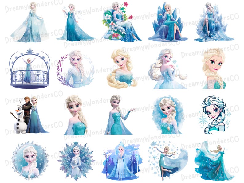 Frozen Elsa MEGA Bundle 132 PNG Clipart - Commercial Use (digital ...