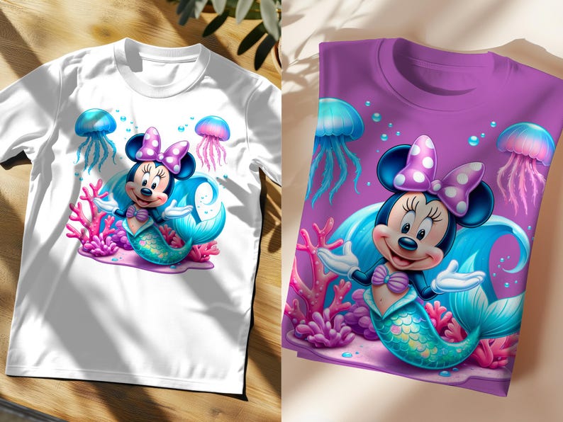 Minnie Mermaid Clipart: Under the Sea PNG Design (digital Download) - Etsy