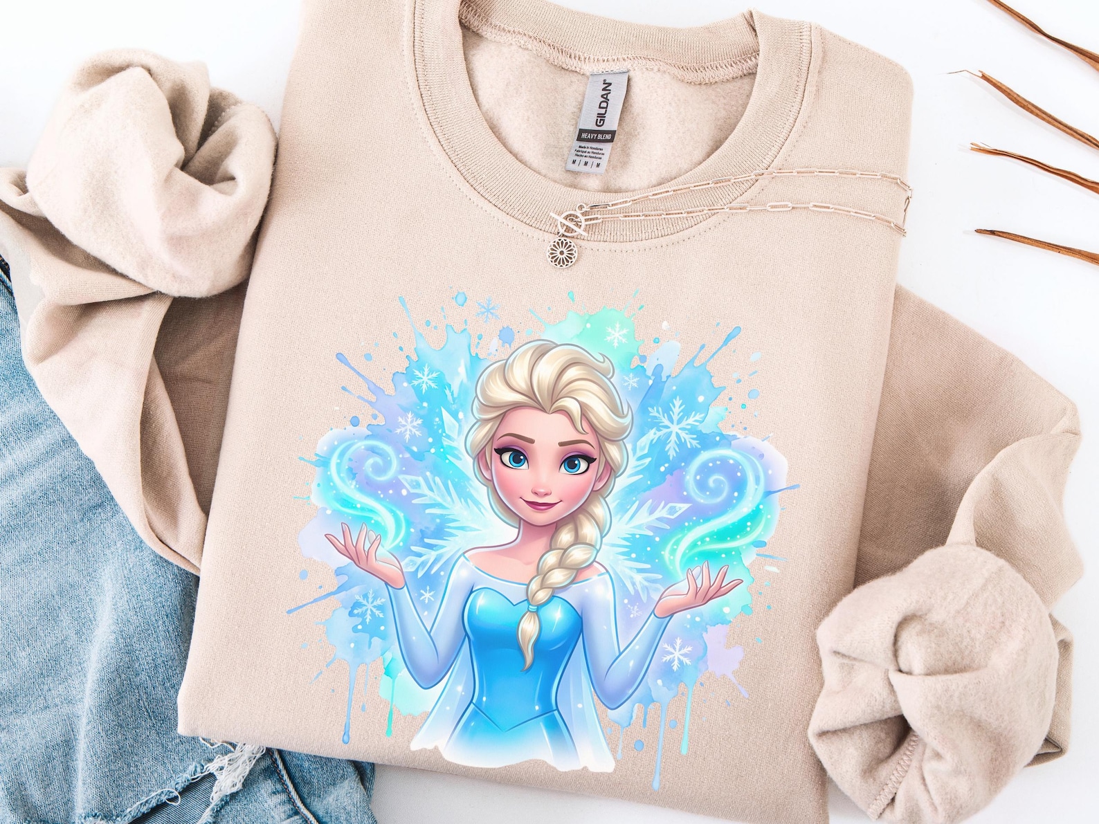 Elsa Watercolor Magic Splash PNG – Icy Fantasy Paint Frozen Design ...