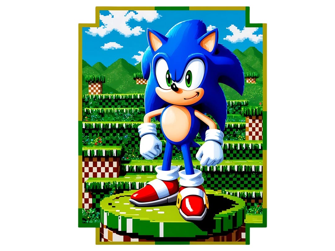 Digital Sonic Pixelated PNG & SVG T-shirt Design Clipart commercial Use ...
