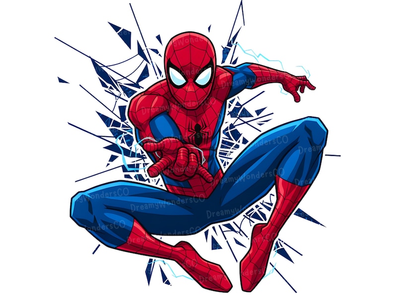 Superhero Spiderman PNG: Abstract Design Digital Clipart (commercial ...