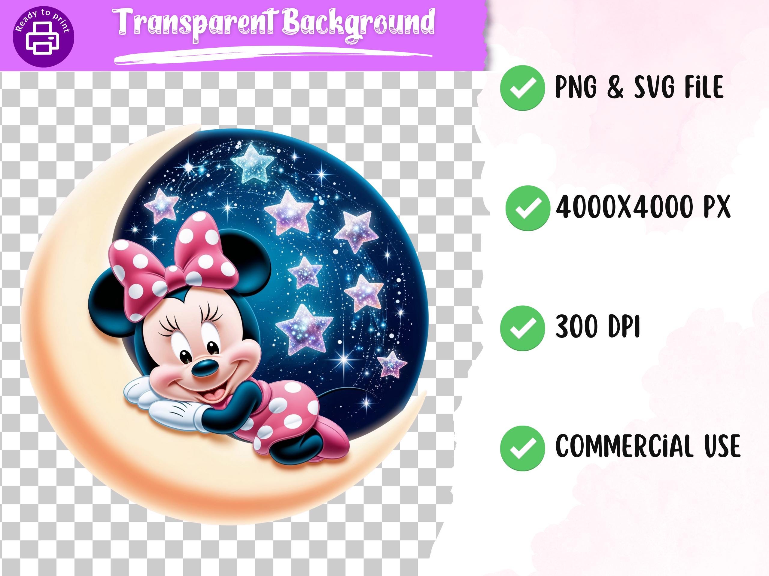 Minnie Mouse on Moon Clipart: PNG & SVG, Commercial Use (digital ...