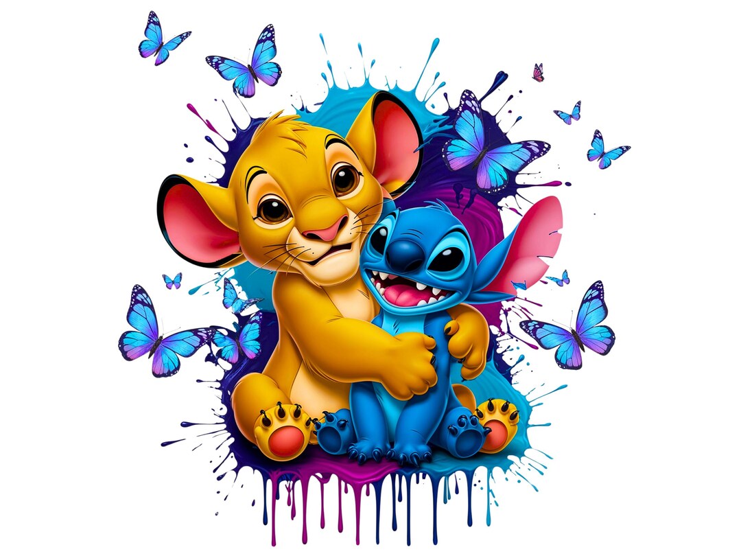 Digital Little Simba and Stitch PNG & SVG Design Clipart - Commercial ...