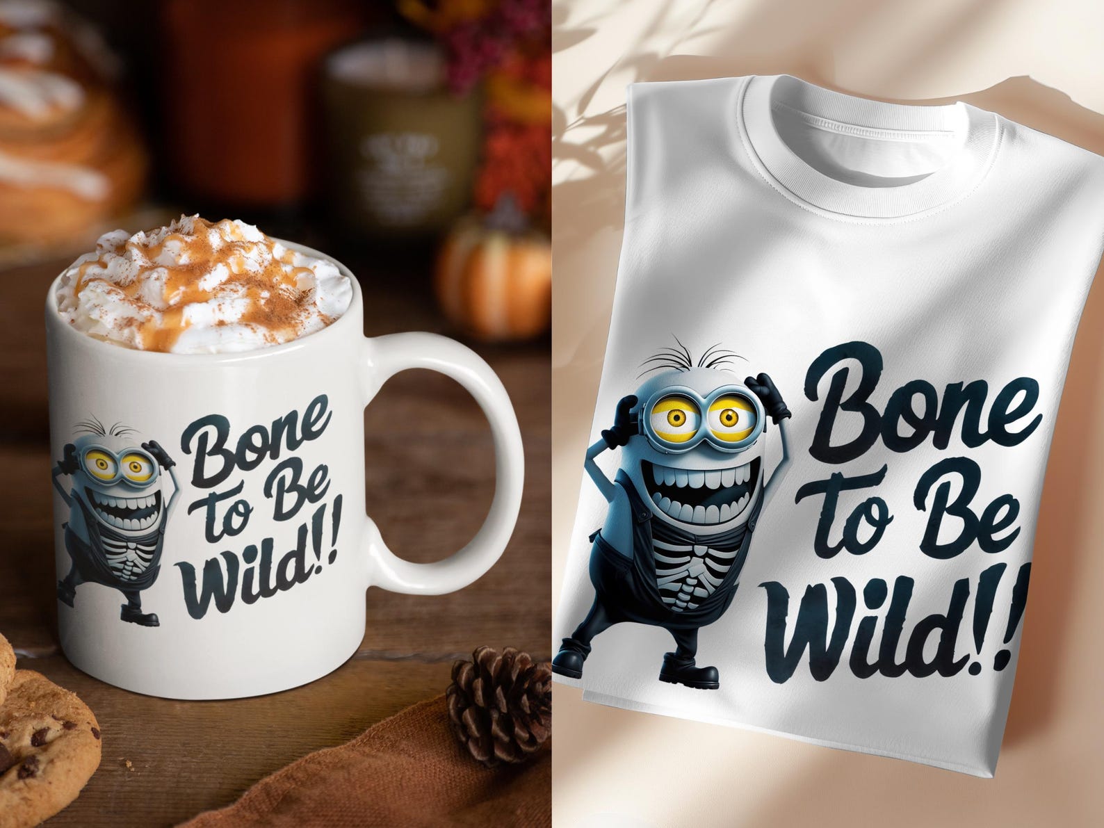 Minions Halloween bone to Be Wild PNG & SVG Digital Clipart Funny ...