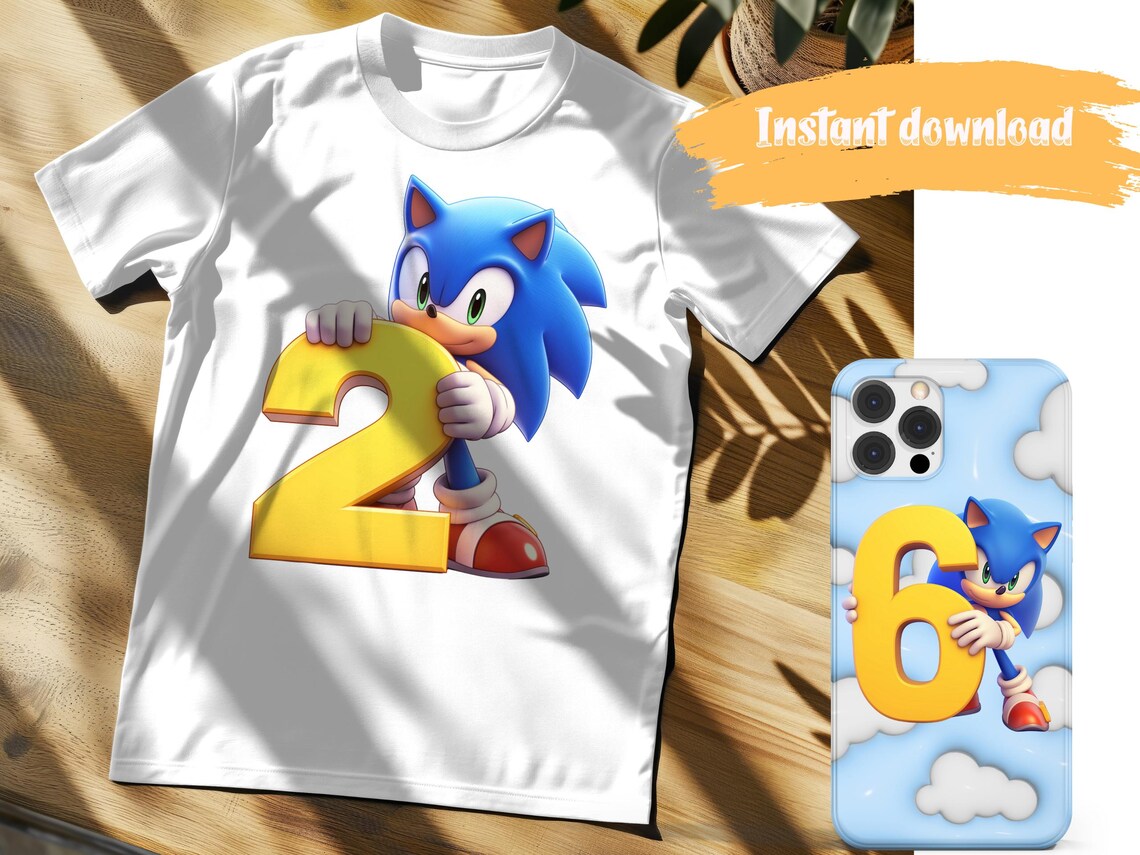 Sonic Numbers Clipart: 10 PNG & SVG Digital Bundle, Commercial Use - Etsy