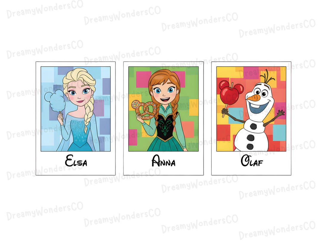 Princess Elsa, Anna, and Olaf Polaroid Frames PNG Clipart (commercial ...