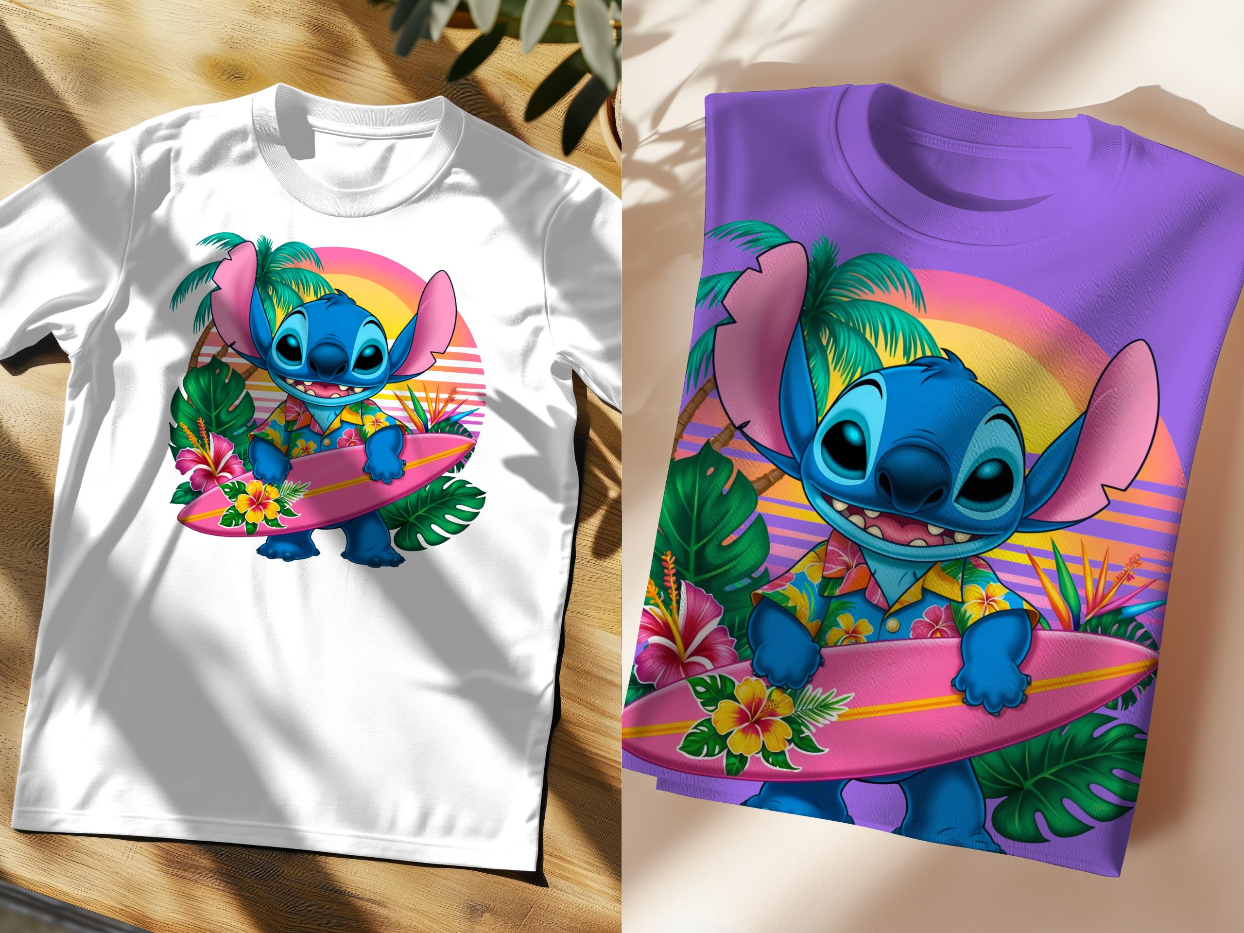 Stitch Surfer Sunset PNG Clipart: Tropical Design (digital Download) - Etsy
