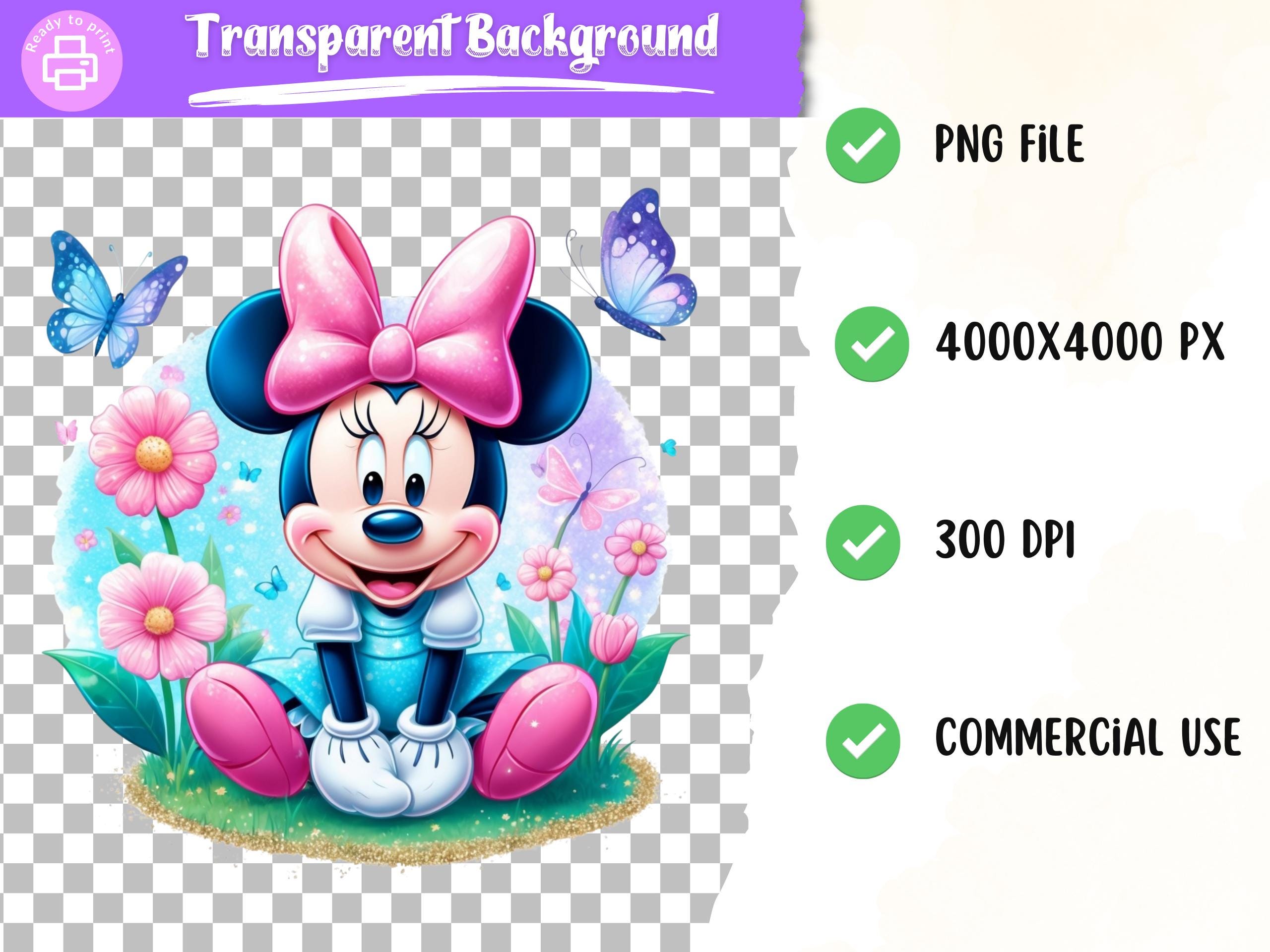 Minnie Spring Flowers PNG Clipart: Butterfly Design (digital Download ...