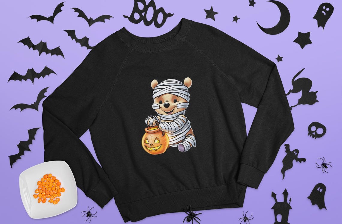 Halloween Winnie the Pooh Mummy Clipart: PNG & SVG Digital Design ...