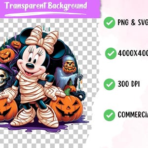 Digital Minnie Mouse Halloween Mummy PNG & SVG Design Clipart ...