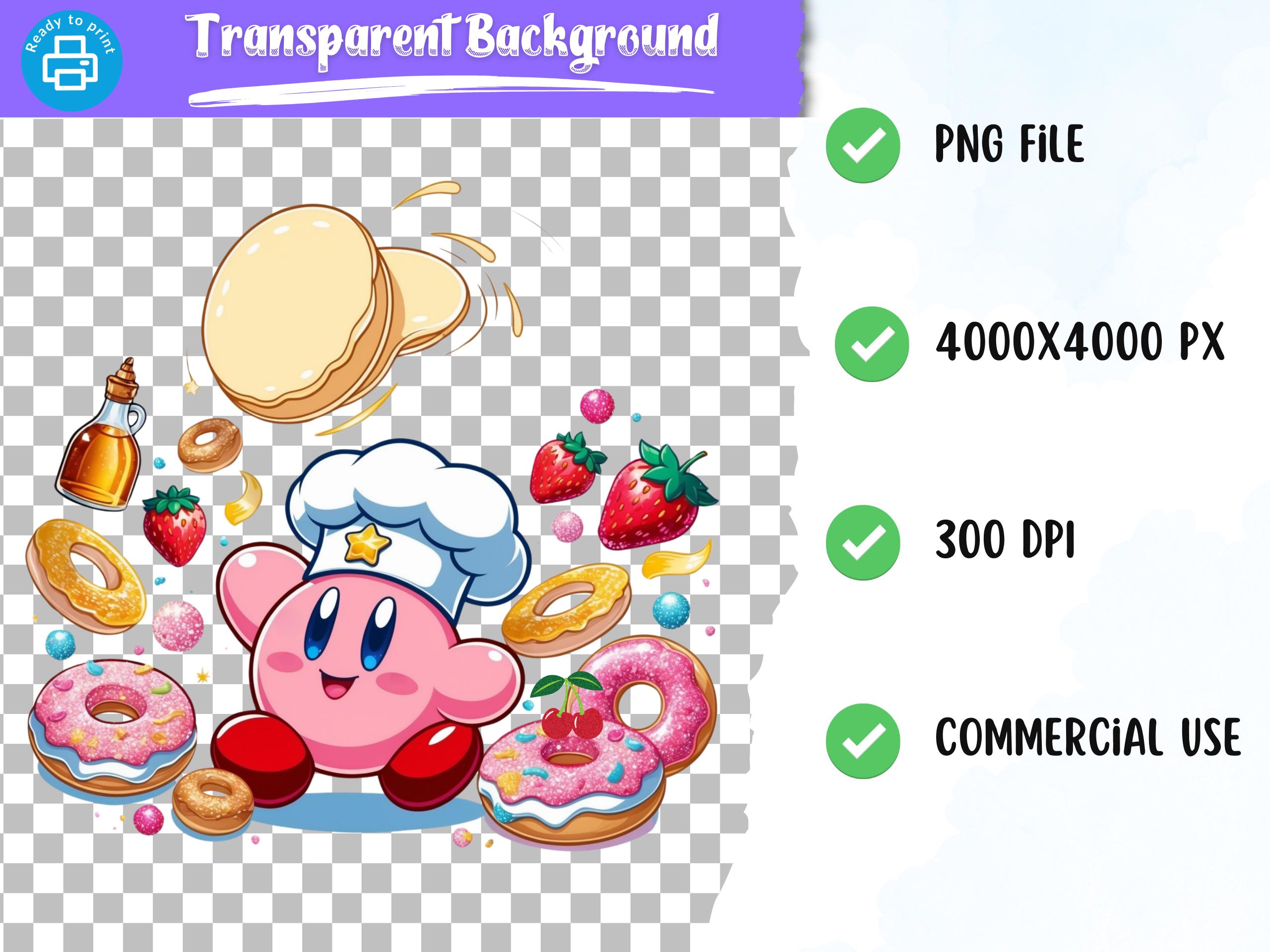 Digital Cute Kirby Chef Cooking PNG Design Clipart -commercial Use ...