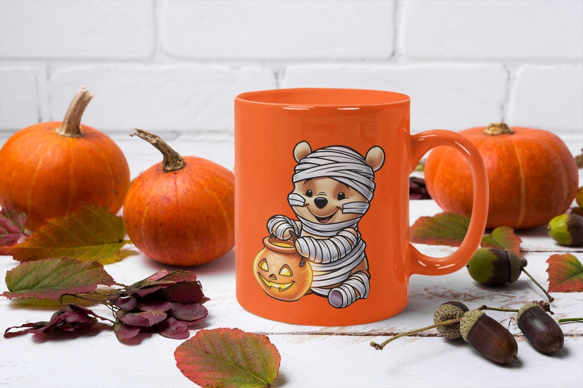 Halloween Winnie the Pooh Mummy Clipart: PNG & SVG Digital Design ...