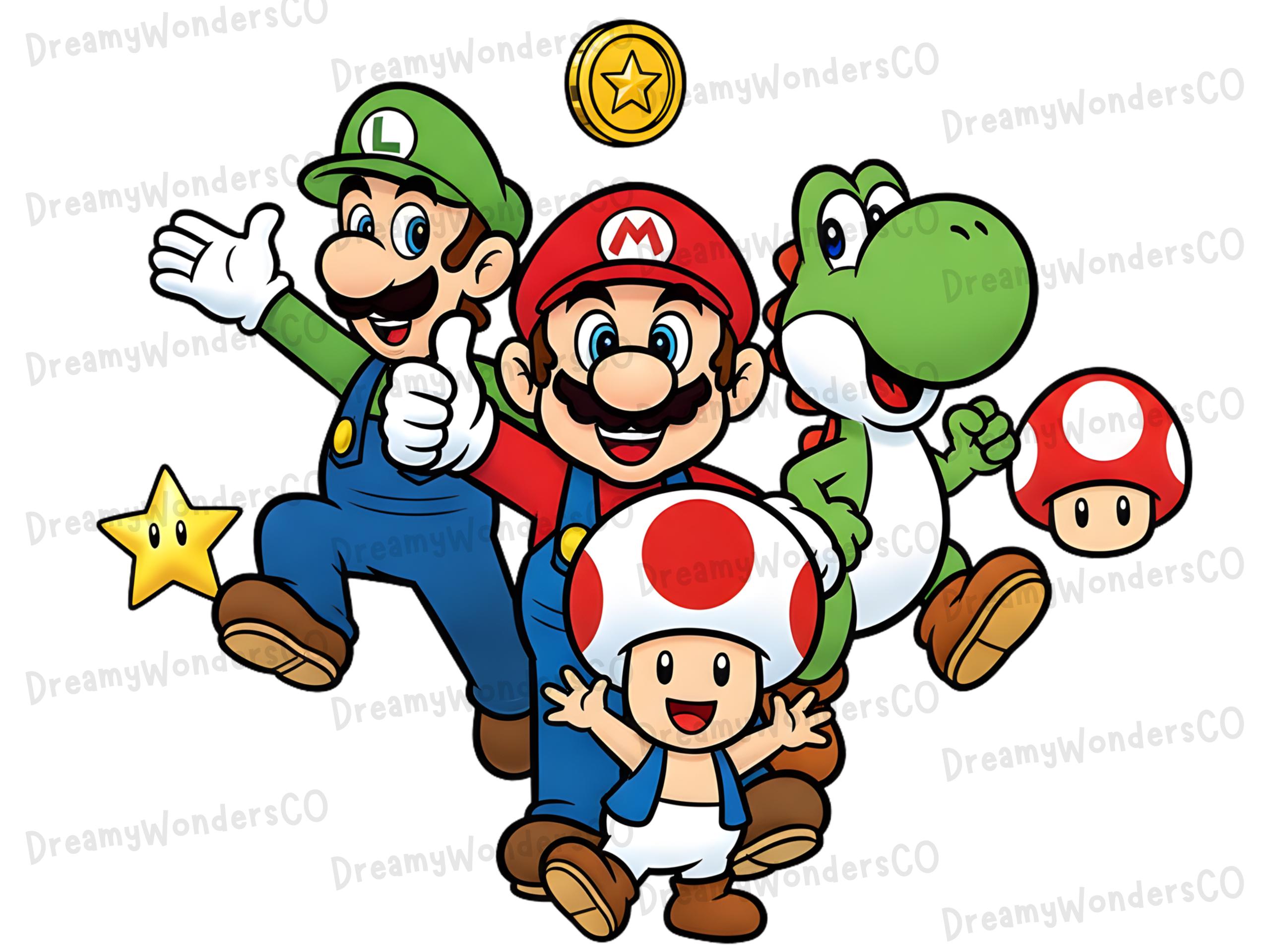 Super Mario and Friends PNG Group - Commercial Use Clipart (digital ...