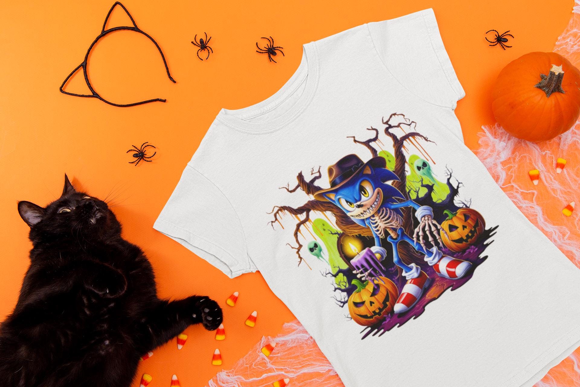 Digital Halloween Sonic Skeleton PNG & SVG T-shirt Design Clipart ...