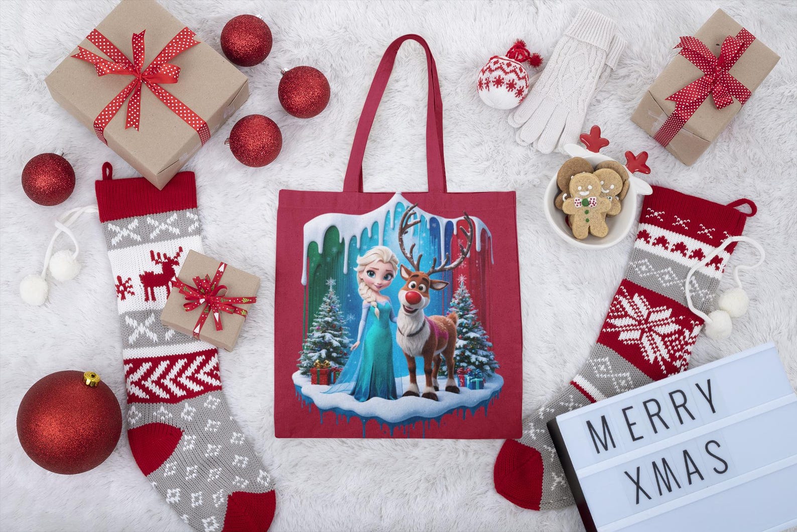 Christmas Princess Elsa & Reindeer Clipart: PNG, SVG Design (commercial ...