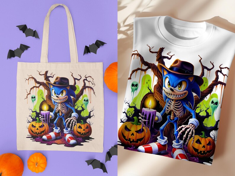 Digital Halloween Sonic Skeleton PNG & SVG T-shirt Design Clipart ...