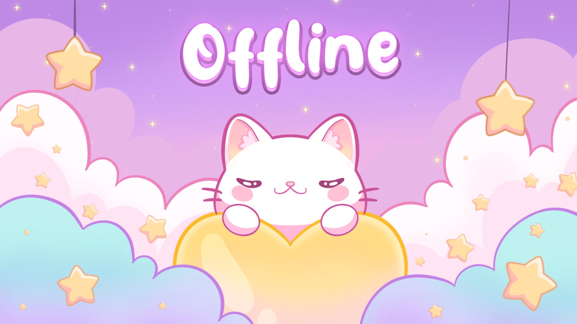 Adorable Animated Pastel Cat Screen Overlays Bundle, X3 Animated MP4 X1 ...