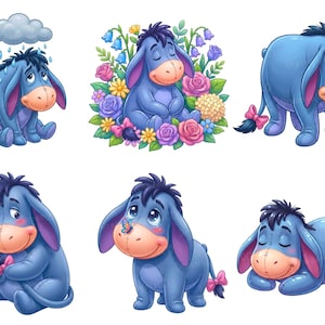 Eeyore Little Bundle 15 Pngs – Donkey Cartoon Character Collection ...