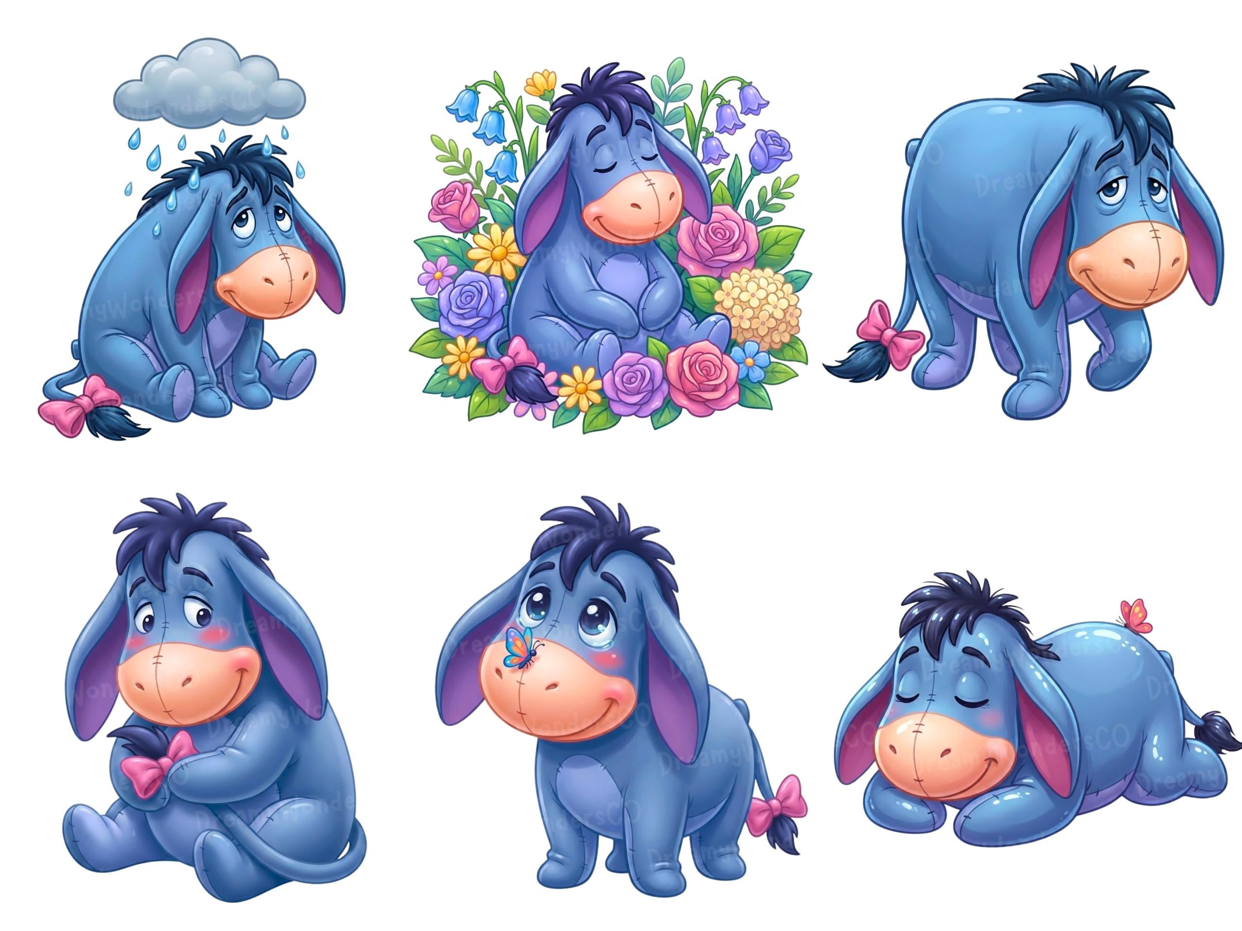 Eeyore Little Bundle 15 Pngs – Donkey Cartoon Character Collection ...