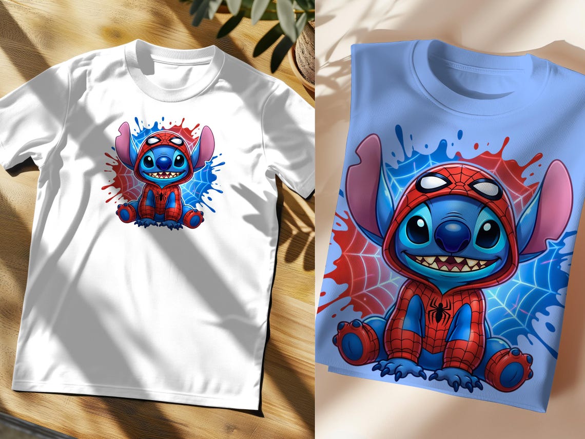 Stitch Dressed as Spiderman PNG – Superhero Costume Cartoon Design ...