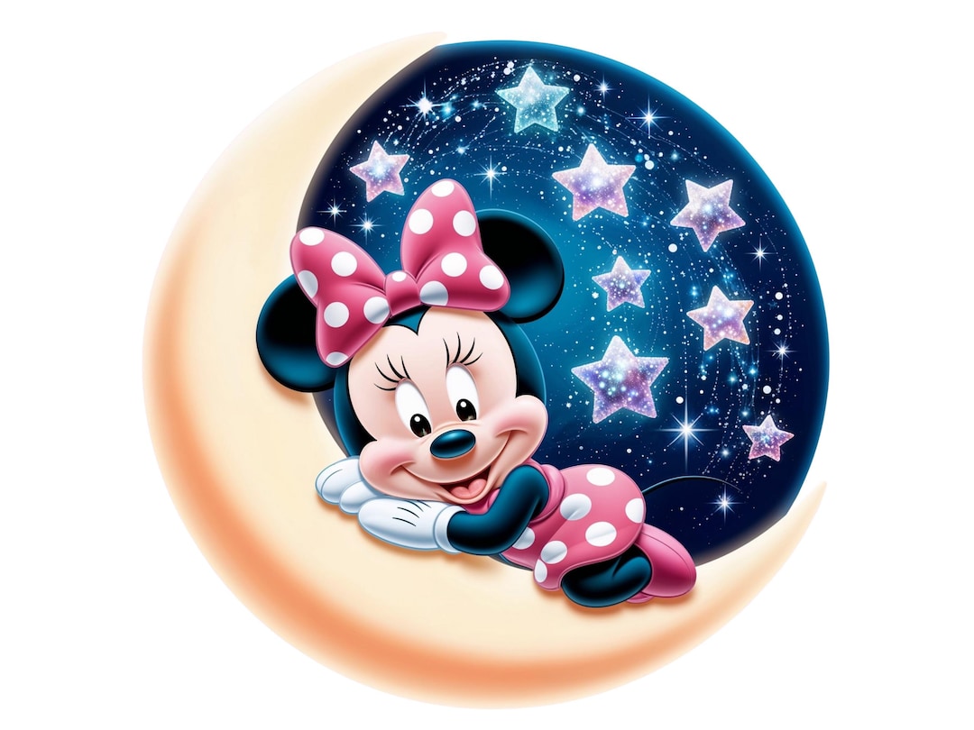 Minnie Mouse on Moon Clipart: PNG & SVG, Commercial Use (digital ...