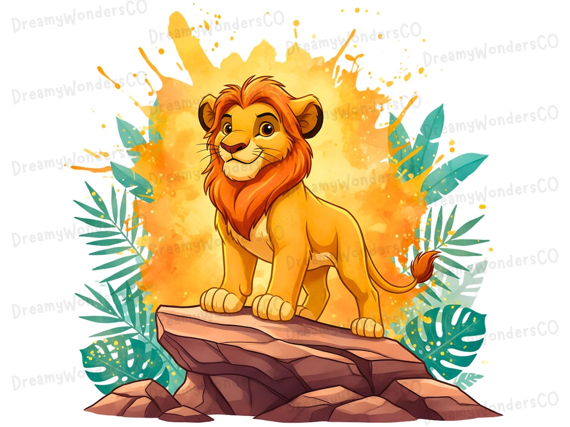 Simba Rock Splash 3 Pngs Clipart: Lion King Design (digital Download ...