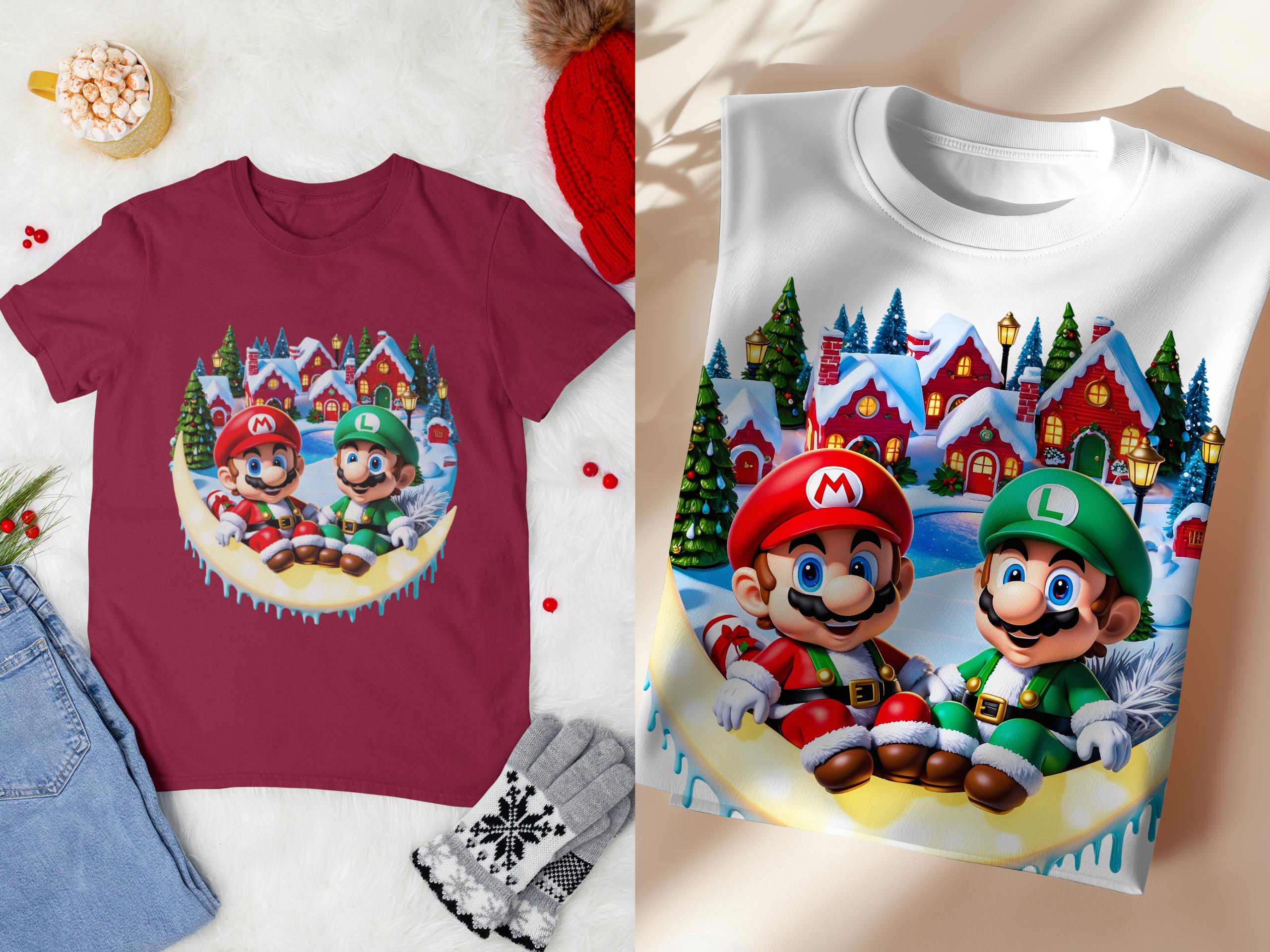 Christmas Mario & Luigi Clipart – Holiday PNG SVG Design (commercial ...