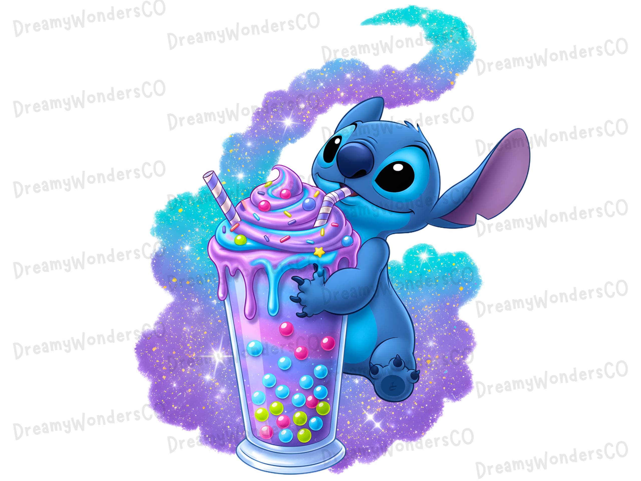 Stitch Galaxy Boba Tea PNG Space Design Clipart (commercial Use) - Etsy