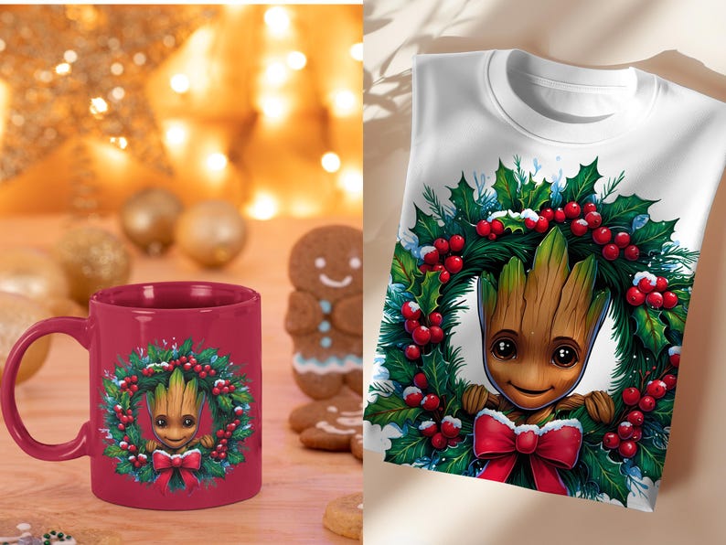 Christmas Groot Clipart – Holiday Wreath PNG SVG (digital Download) - Etsy