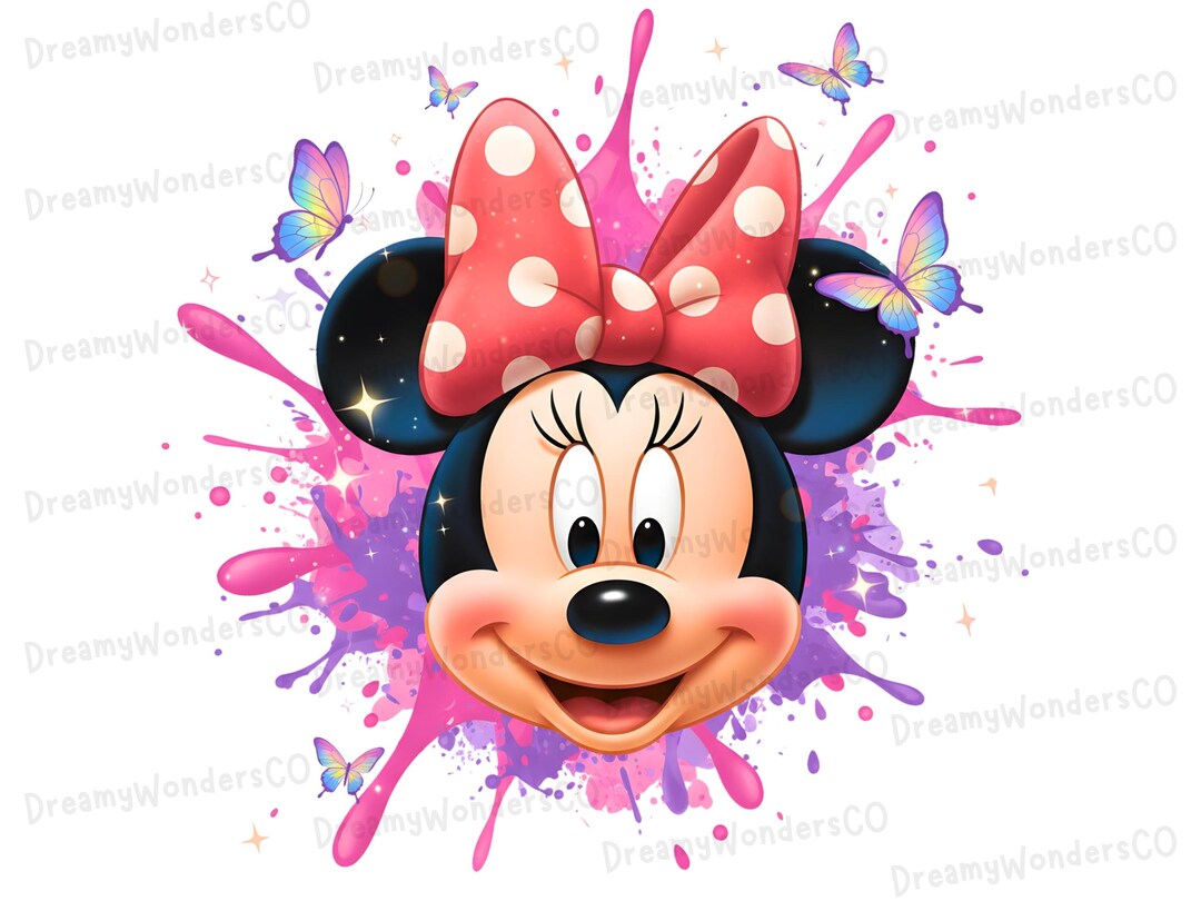 Minnie Mouse Splash Butterflies - Clipart PNG Commercial Use (digital ...