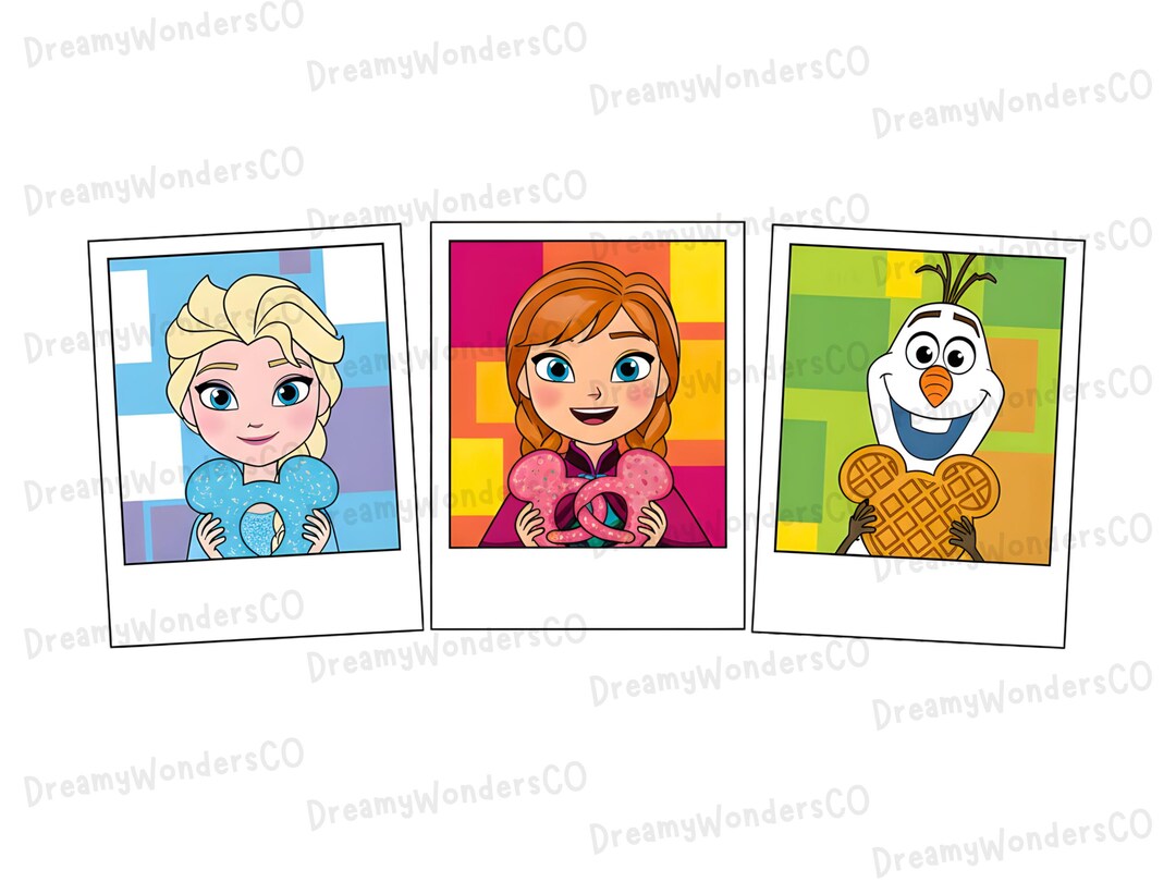 Princess Elsa, Anna, and Olaf Polaroid Frames PNG Clipart (commercial ...