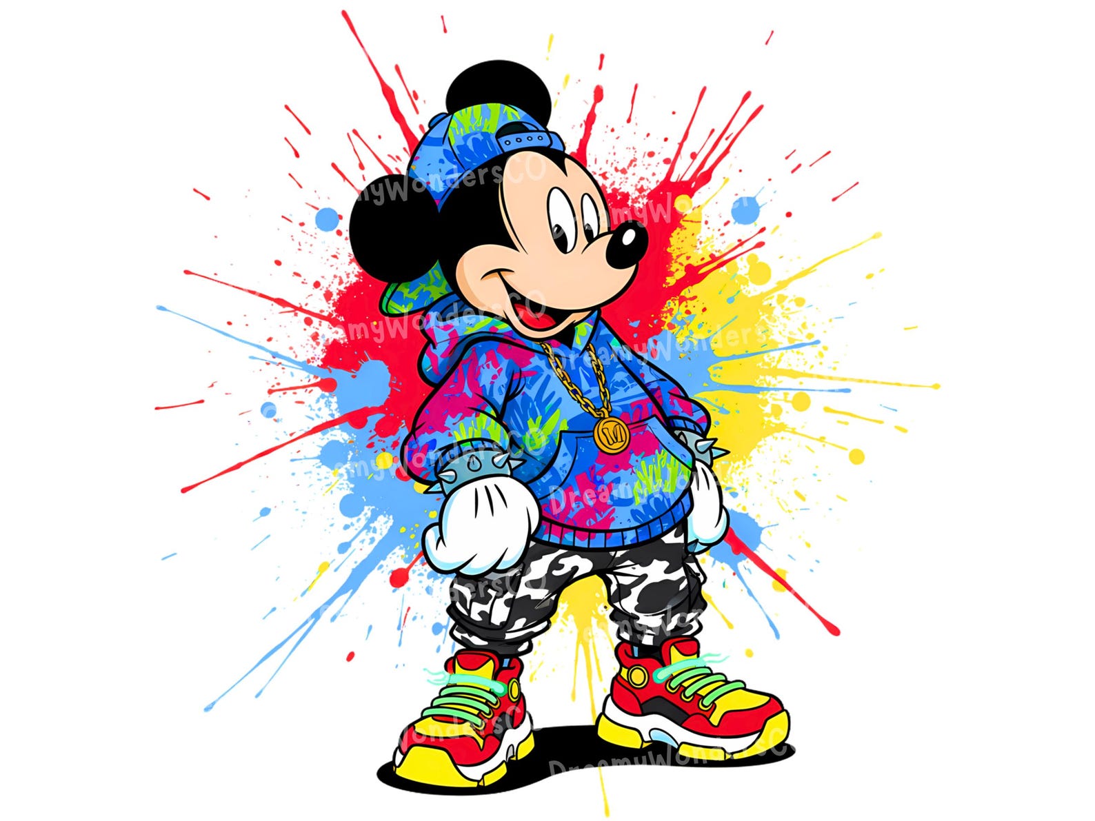 Mickey Street Style Splash PNG Design Clipart (commercial Use) - Etsy