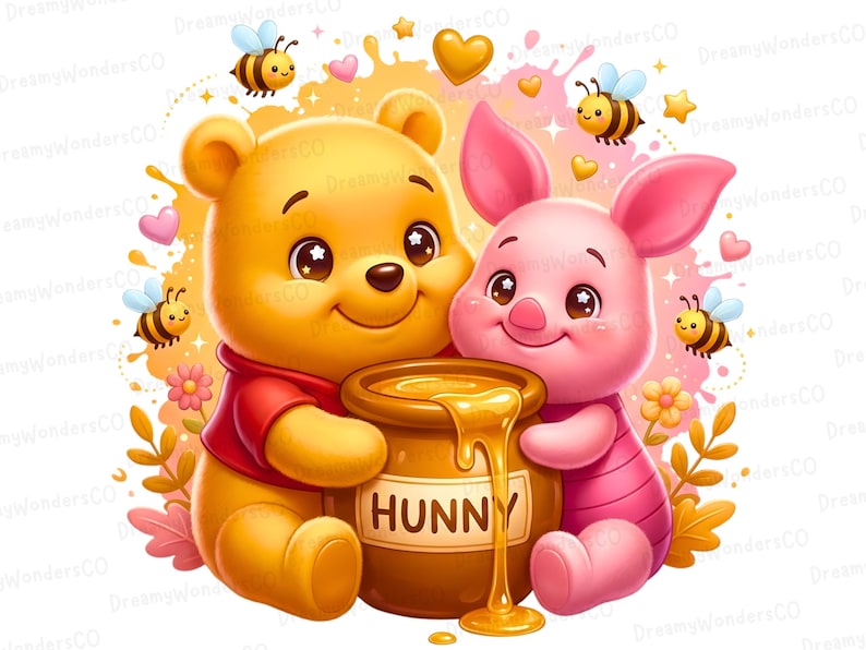 Winnie and Piglet Hunny Hug PNG – Sweet Friendship Cartoon Design ...