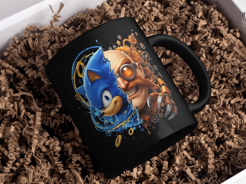 Sonic Split Face Villain PNG – Dual Personality Dark Contrast Design ...