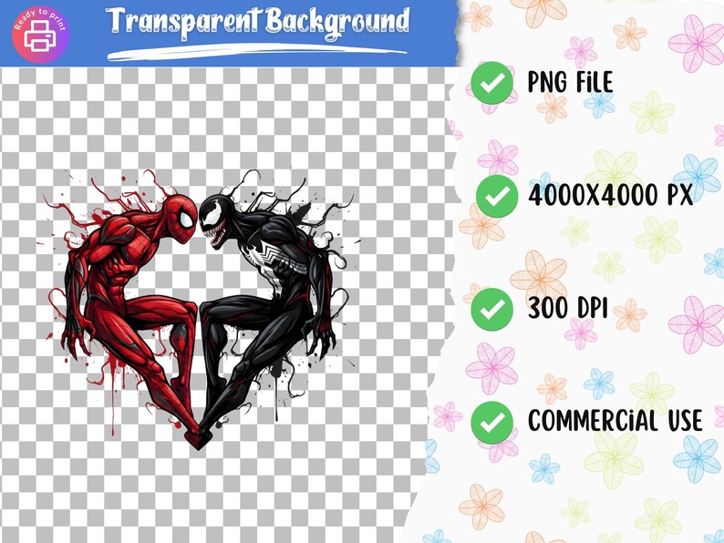 Spiderman Vs Venom Splash PNG – Hero and Villain Design (digital ...