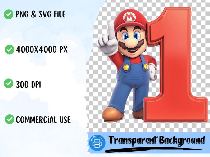 Super Mario Numbers Clipart: 11 PNG & SVG Bundle (digital Download) - Etsy