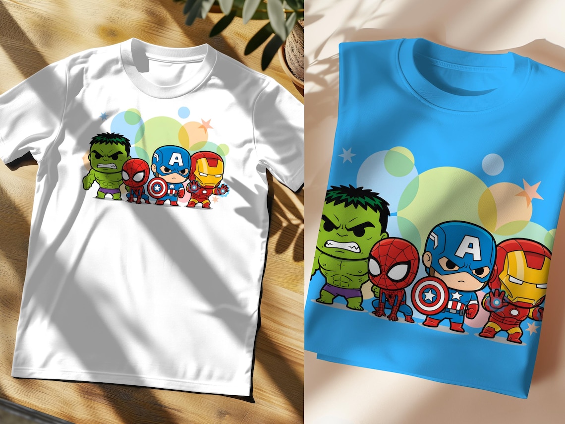 Superheroes Group Chibi Design PNG Digital Clipart (commercial Use) - Etsy