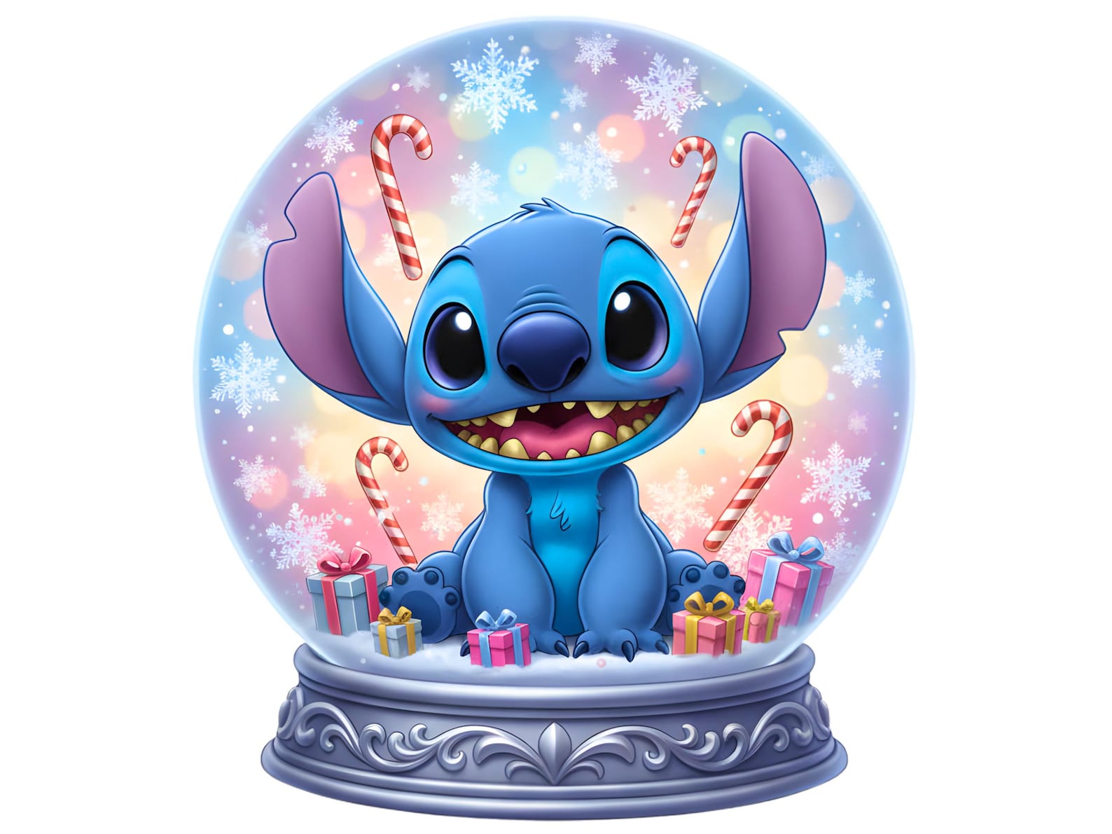 Stitch Snowglobe PNG: Holiday Design Clipart (commercial Use) - Etsy