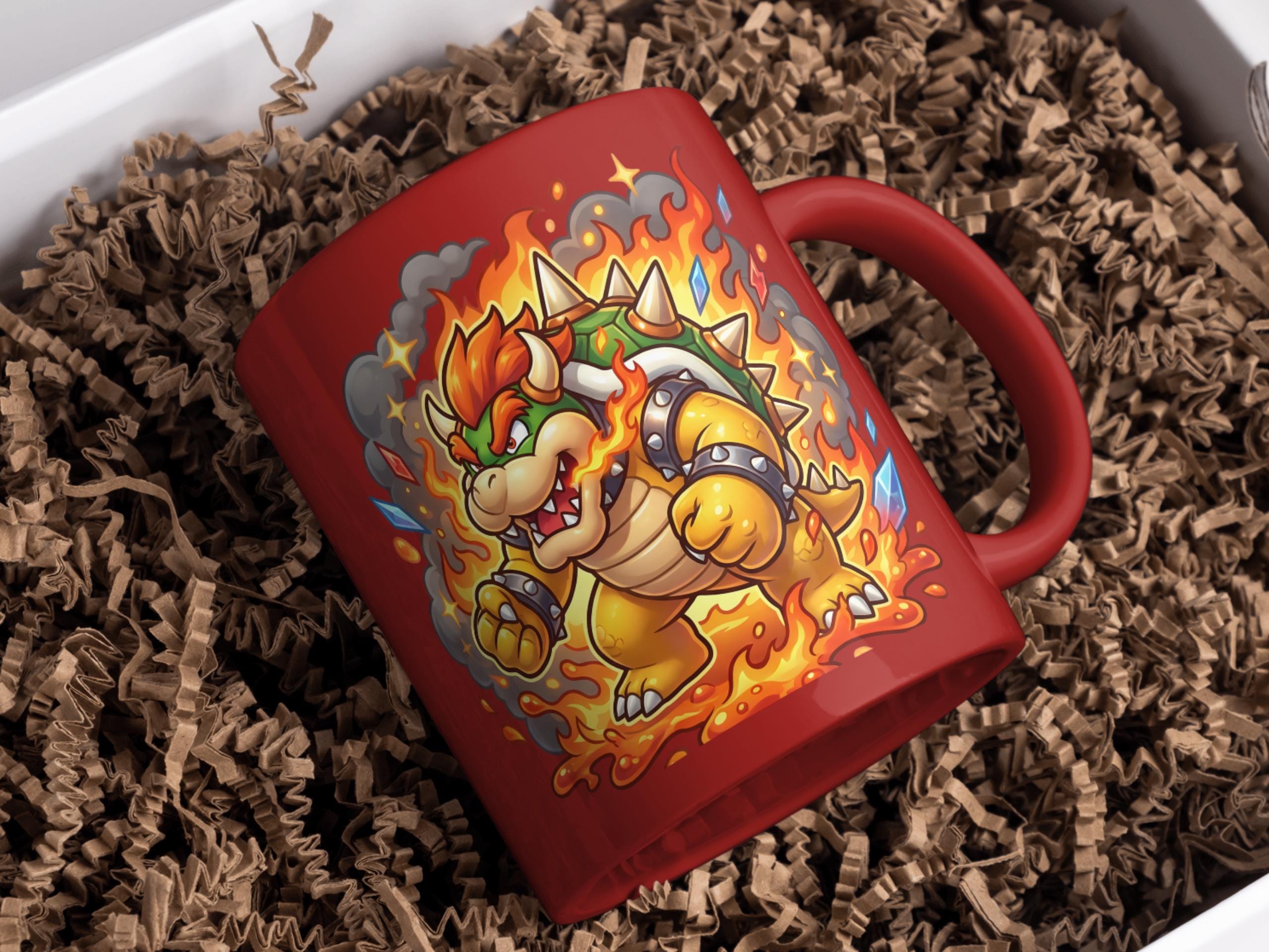 Bowser Fire Design PNG – Gaming Cartoon Fire Villain Clipart (digital ...