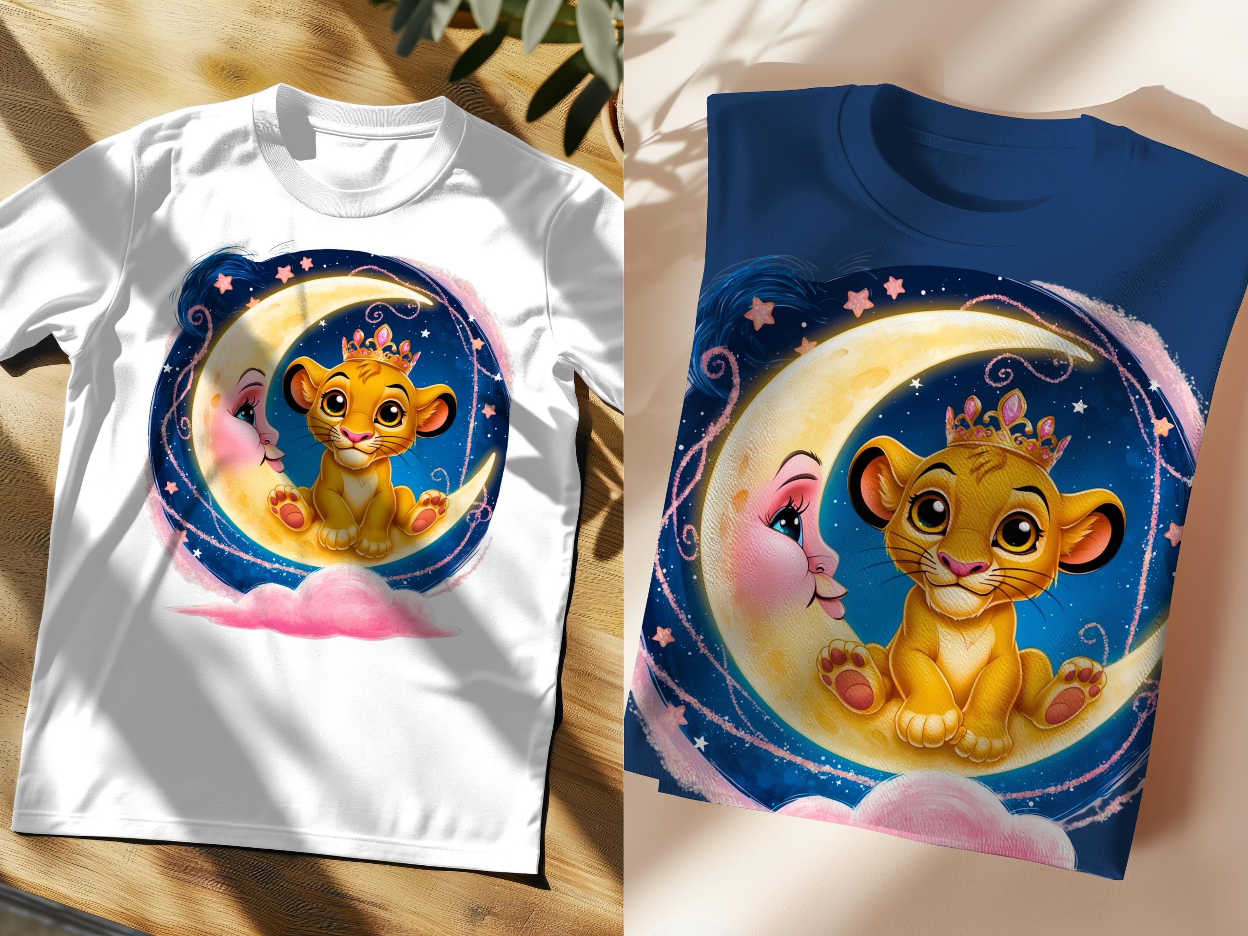 Lion King Simba on Moon Kawaii PNG Clipart: Commercial Use (digital ...