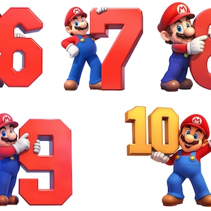 Super Mario Numbers Clipart: 11 PNG & SVG Bundle (digital Download) - Etsy