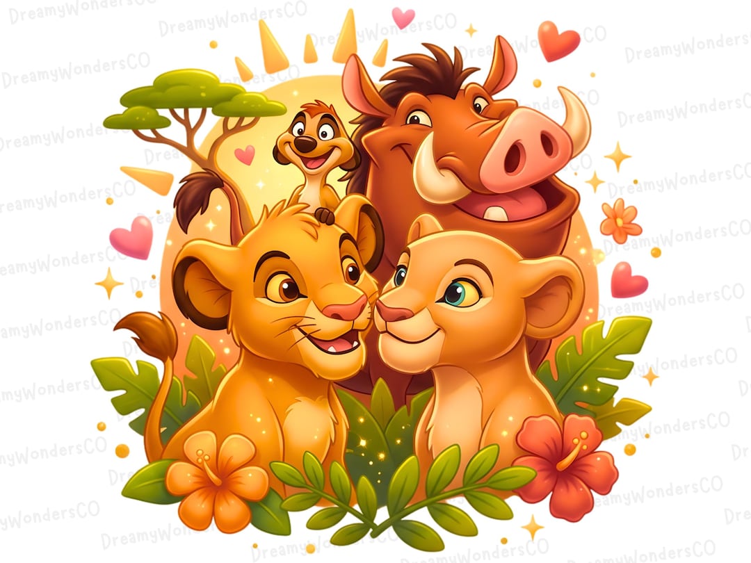 Simba, Nala, Timón y Pumba PNG – Diseño de dibujos animados de Savanna ...
