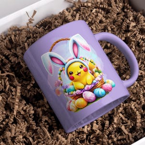 Digital Cute Pikachu Easter Bunny PNG Design Clipart -commercial Use ...