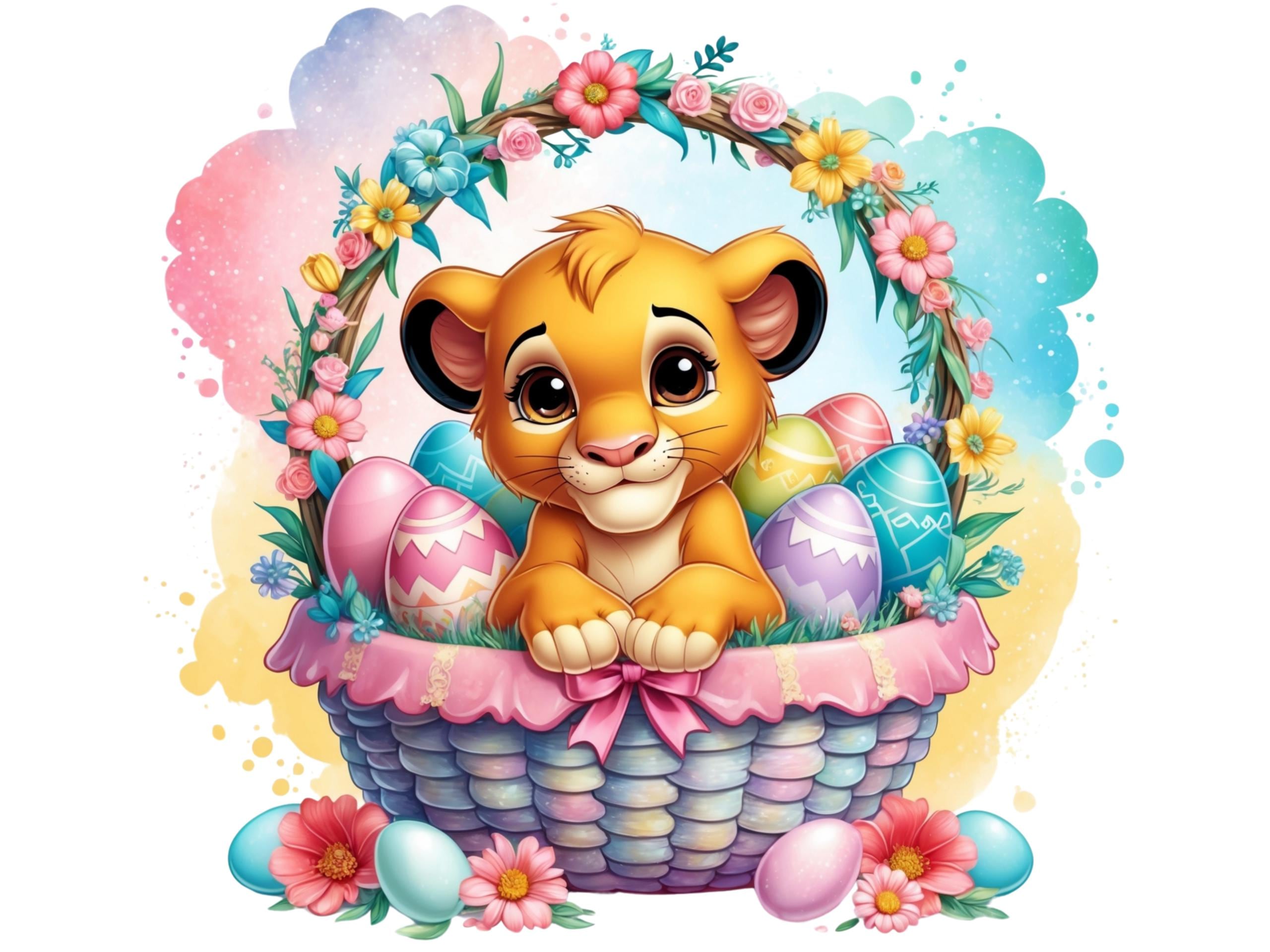 Digital Lion King Simba Easter Basket Eggs PNG Design Clipart - Commercial Use, Instant Download ...