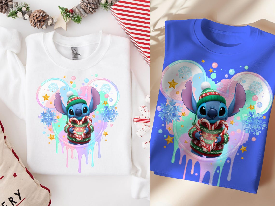 Pastel Christmas Stitch PNG Clipart: 3D Holiday Design (digital ...